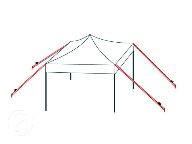 Tie-Down Kit with 33 ft Tension Belts (4) and Pegs (4) for soft ground ...